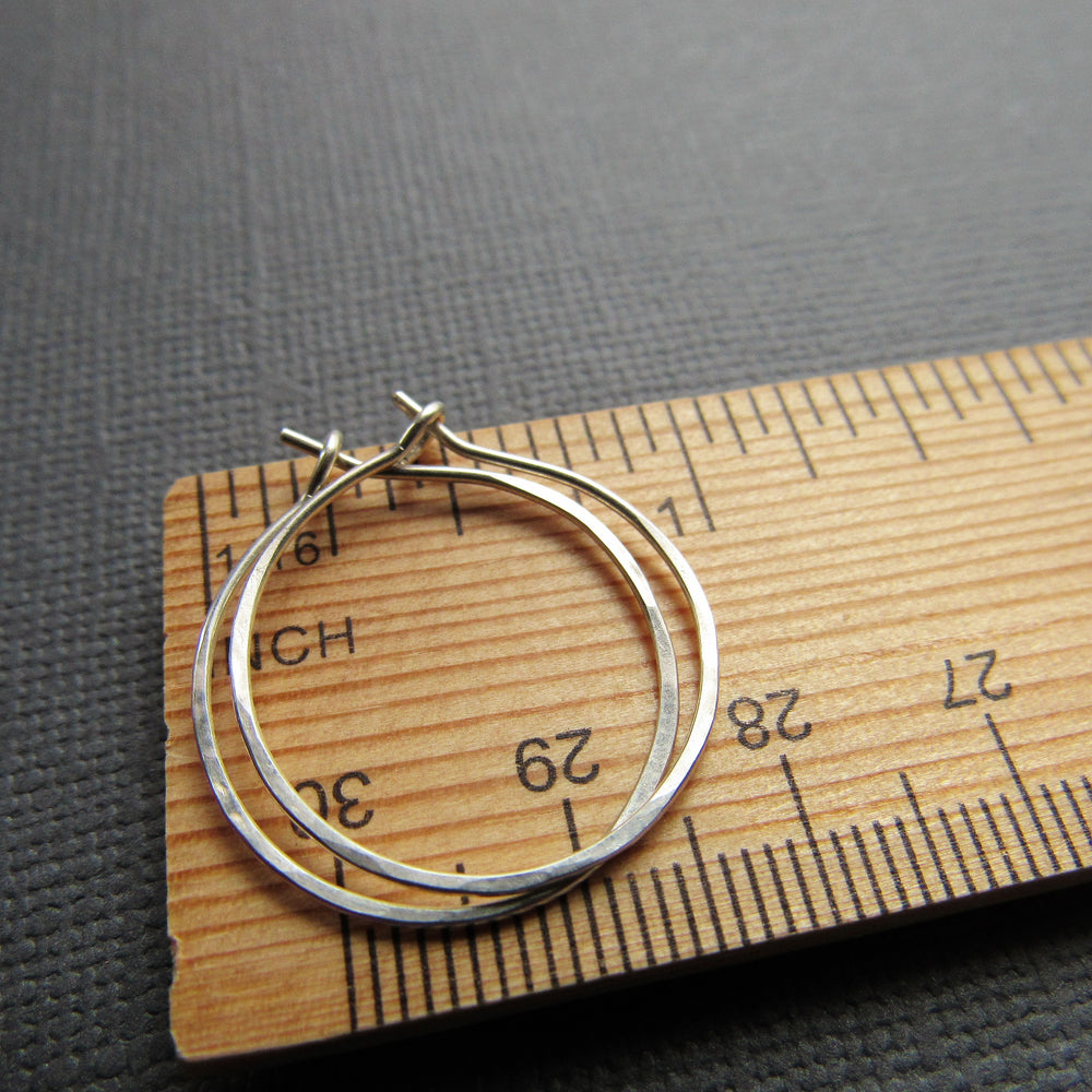 Hammered Sterling Silver Hoops - Four sizes - Balsamroot Jewelry
