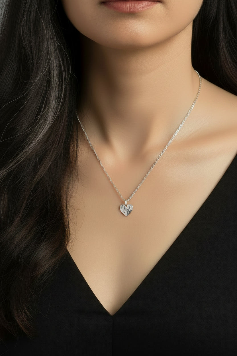 Sterling Silver Heart Necklace by Balsamroot Jewelry.